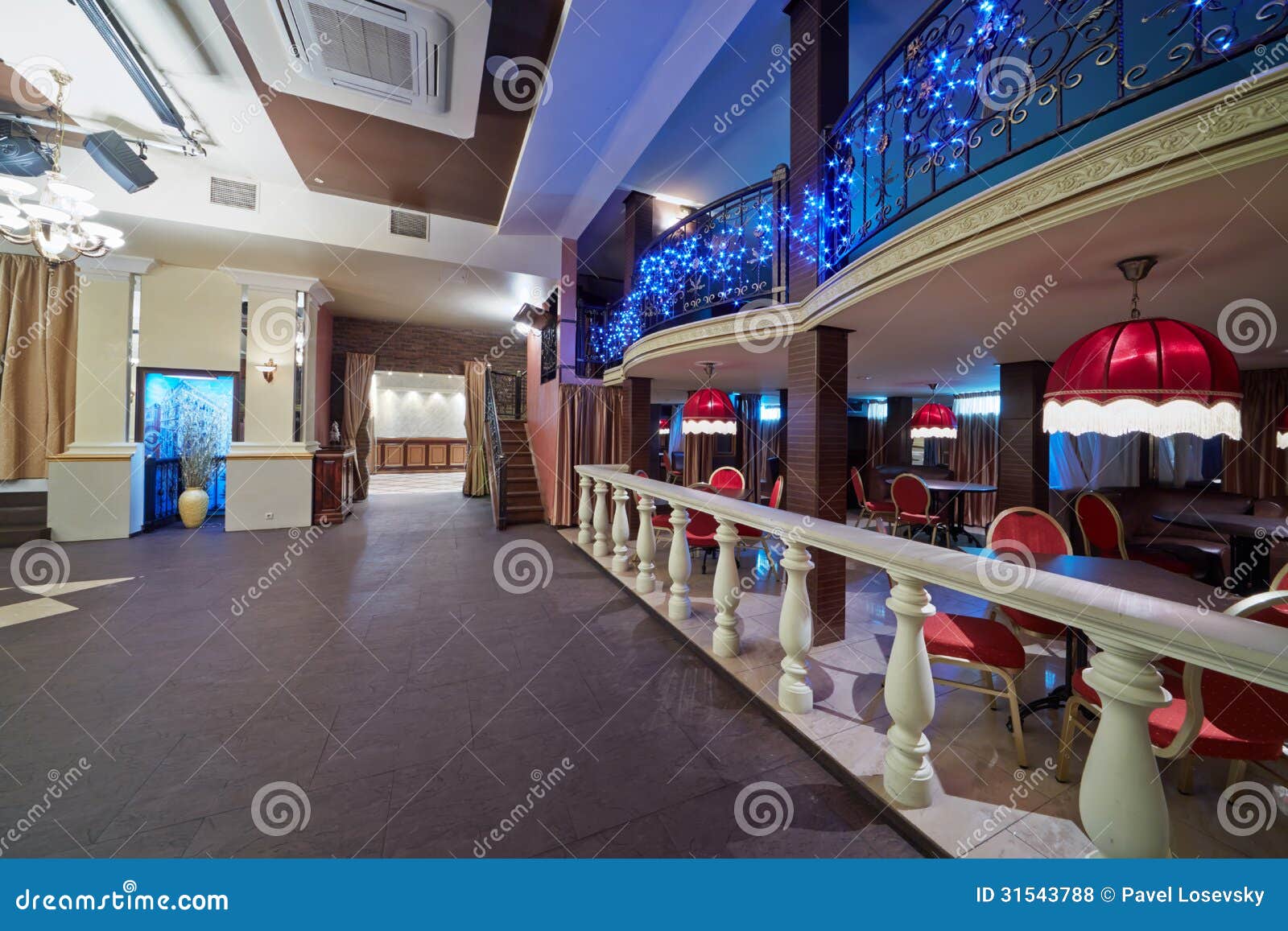 Empty hall in restaurant stock photo. Image of inside - 31543788
