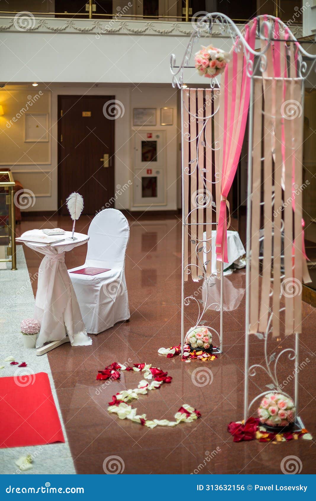 Empty Hall for a Wedding Ceremony with a Table for Stock Photo - Image ...