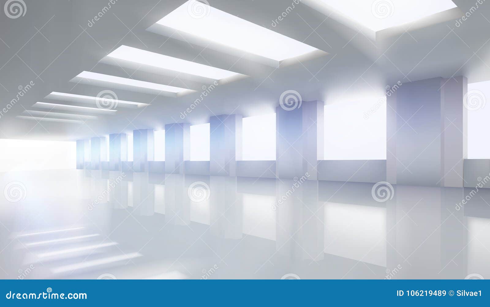 Empty Hall with the Windows. Vector Illustration. Stock Vector ...