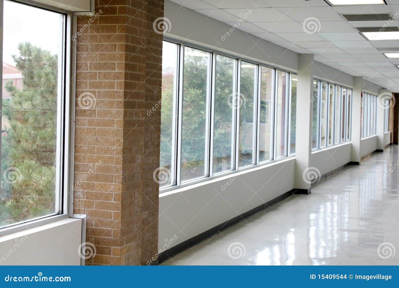 Empty hallway stock photo. Image of education, hallway - 15409544