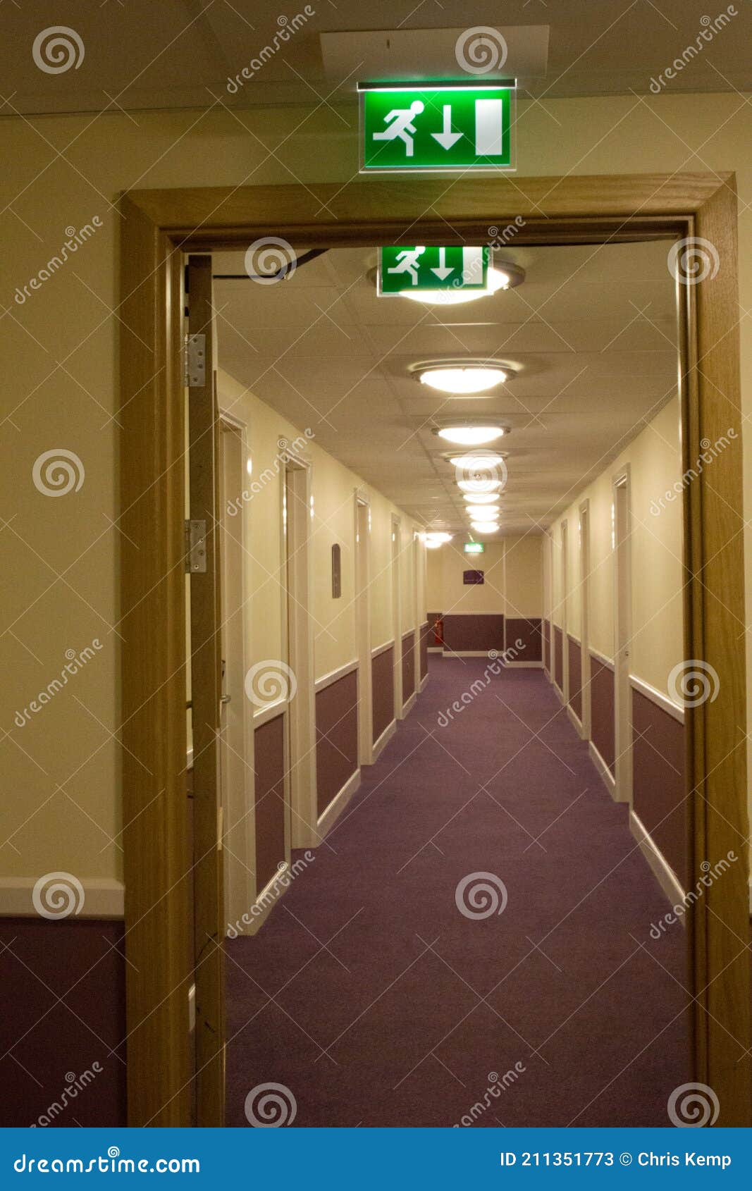 An Empty Hallway in a Modern Generic Hotel Stock Image - Image of ...