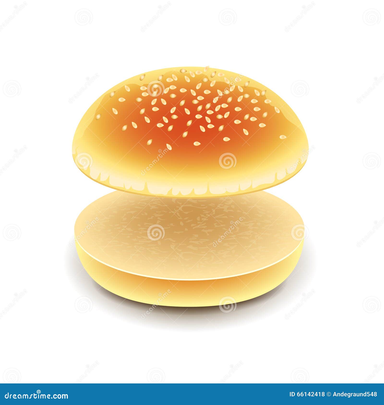 Empty Hamburger on White Vector Stock Vector - Illustration of fast ...