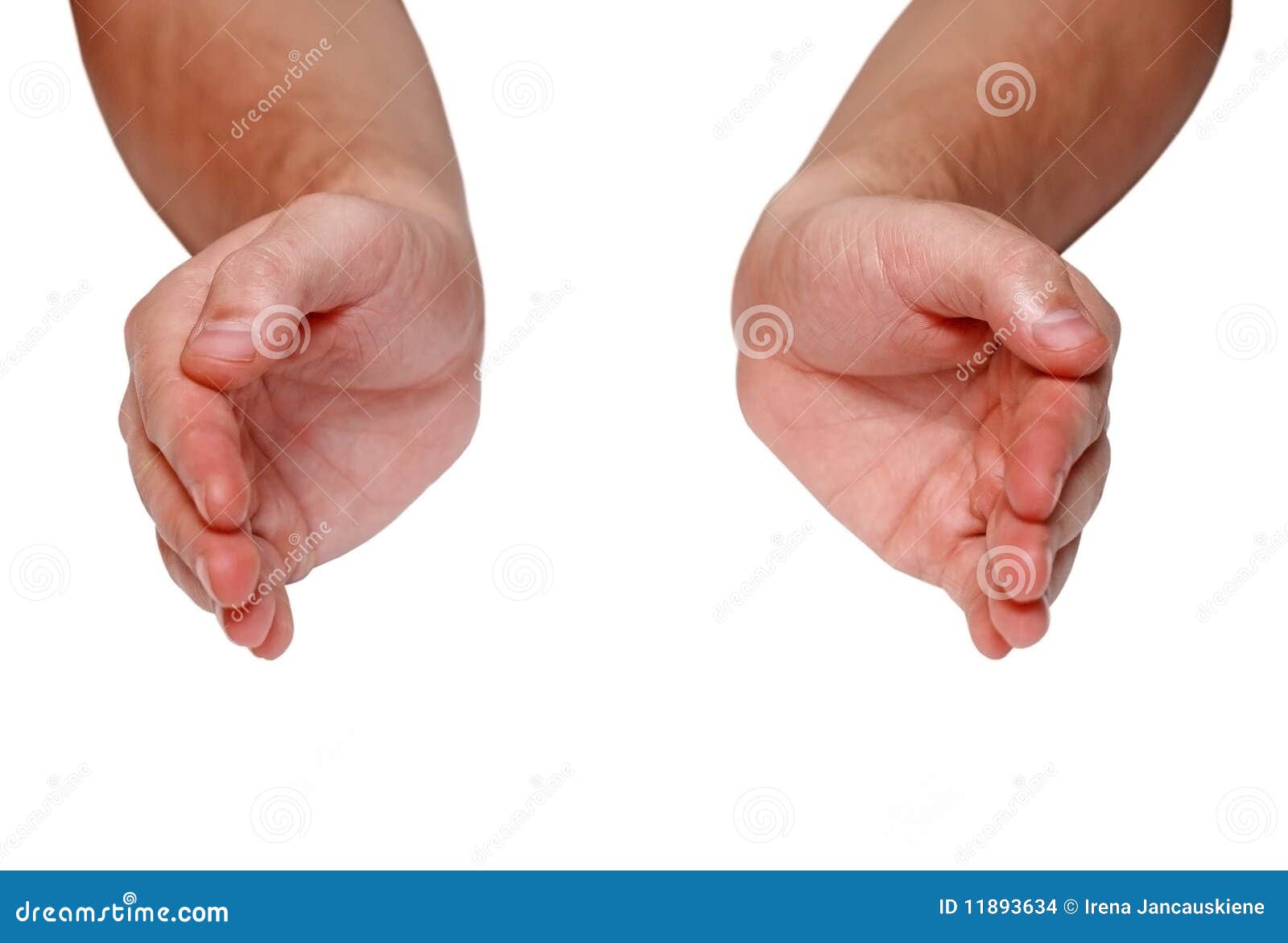 Empty Hand Isolated on White Background Stock Photo - Image of cupped ...