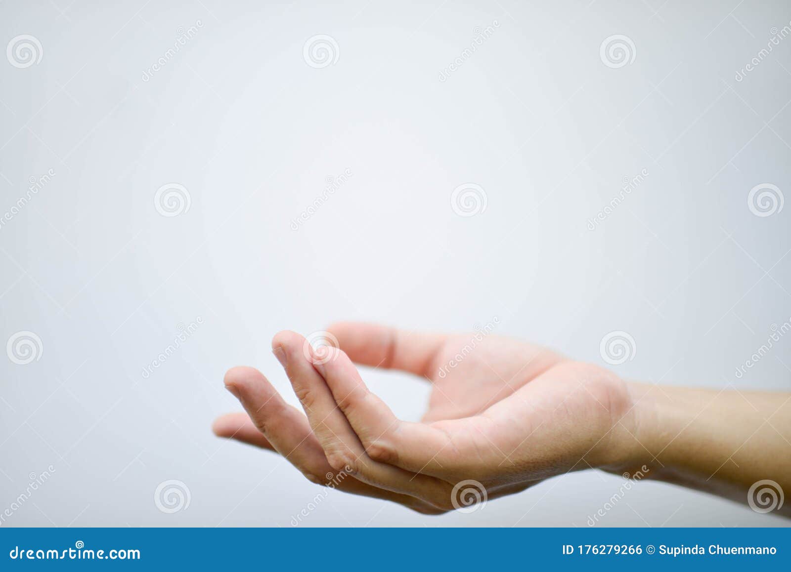 Empty Hand Showing Gesture Holding Something on White Background Stock ...