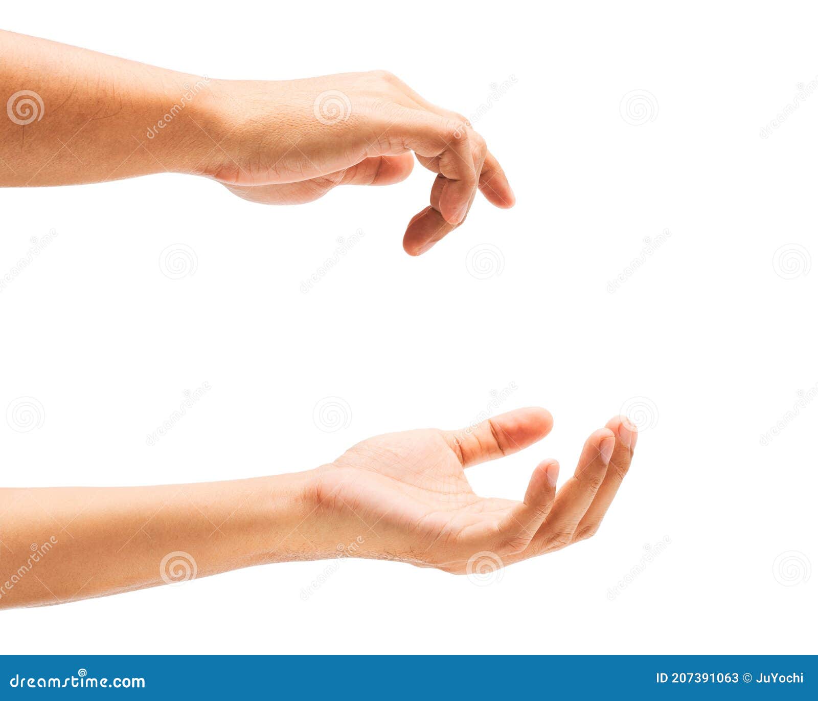 Empty Hand Shows a Gesture of Holding Something on White Background ...