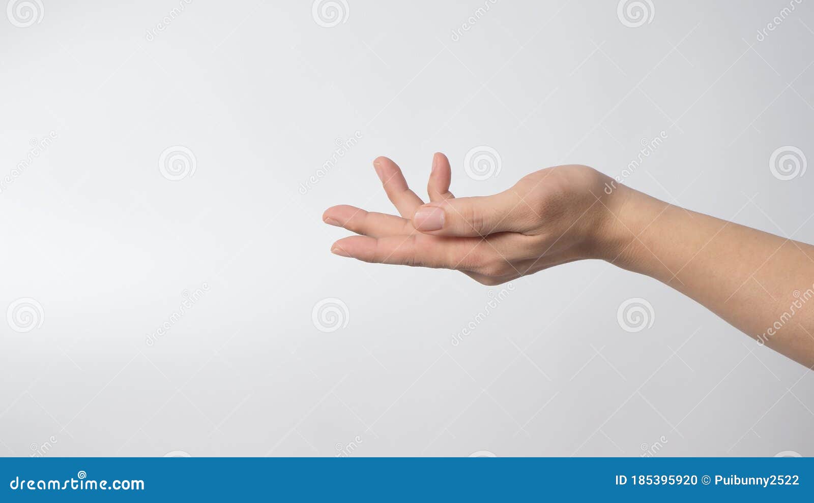 Empty Hand on White Background. Studio Shooting Picture. Stock Photo ...