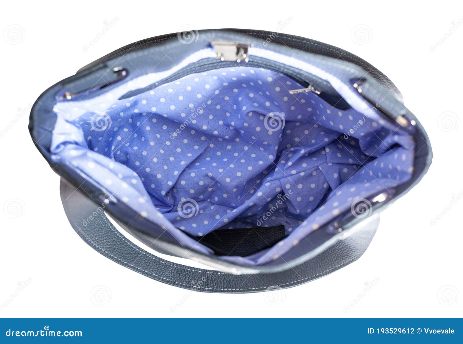 Empty Handcrafted Soft Leather Handbag Isolated Stock Photo - Image of ...