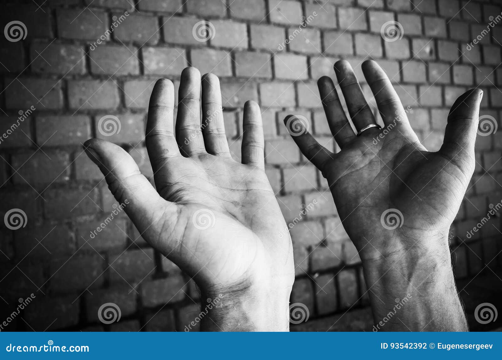 Empty Hands of a Working Man, Closeup Stock Photo - Image of dirt ...