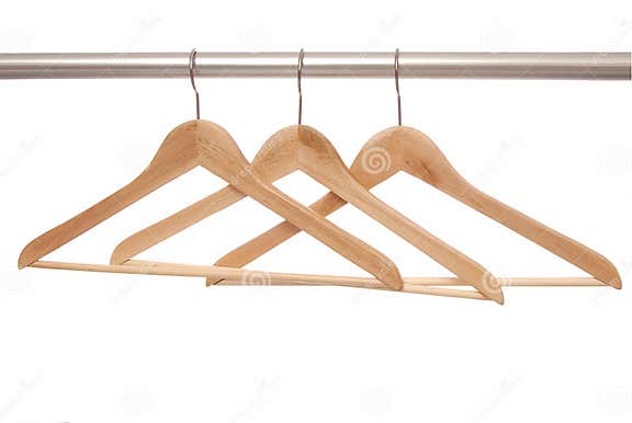 Empty Hangers are on White Background. Stock Image - Image of stand ...