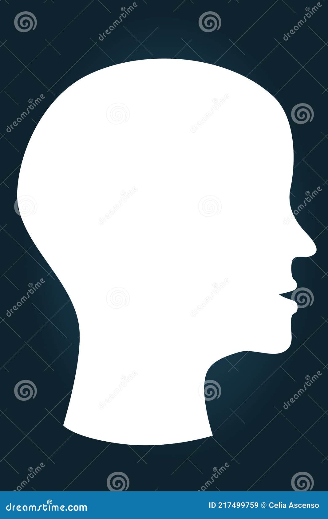 Empty Head Silhouette Dark Background Stock Illustration - Illustration ...