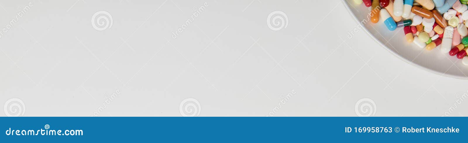 Empty Header with Colored Medication on the Edge Stock Image - Image of ...