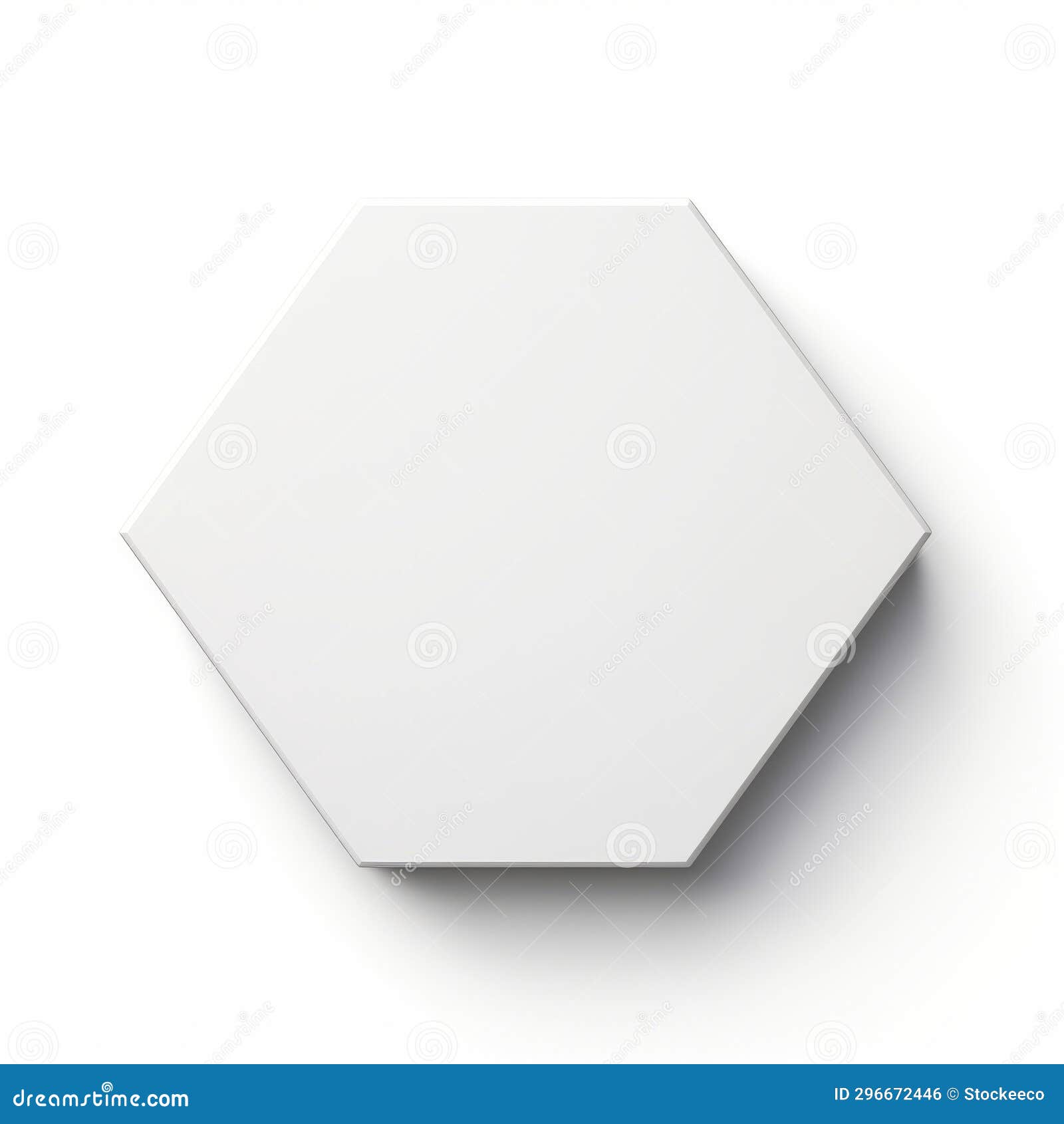 Empty Hexagon Object on White Surface: Superflat Style with Social ...