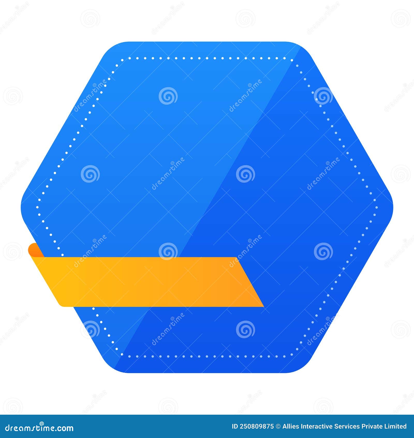 Empty Hexagon Shape Label or Tag Element in Blue Stock Illustration ...