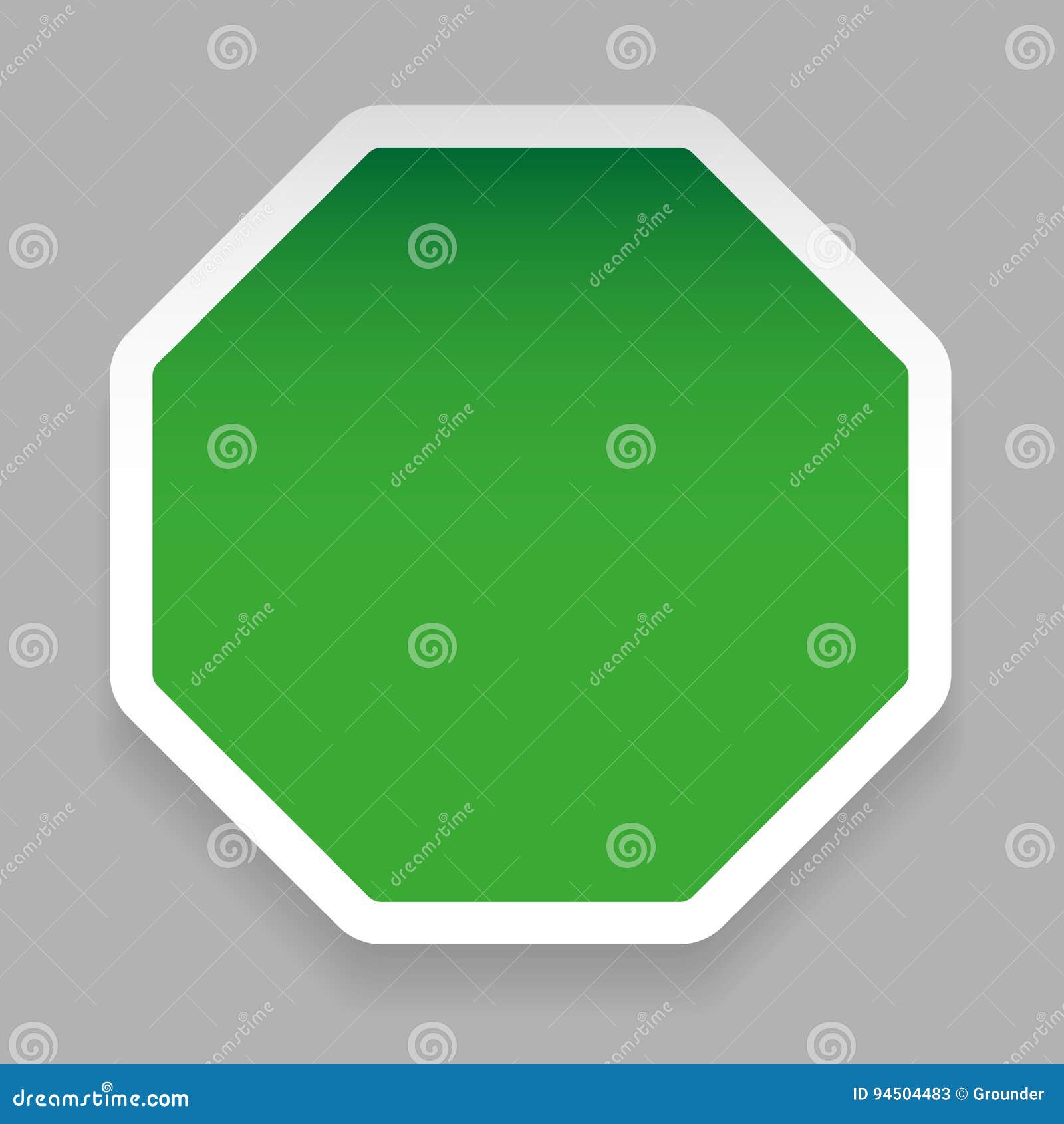 Empty Hexagon Sticker Green Stock Vector - Illustration of shape, label ...