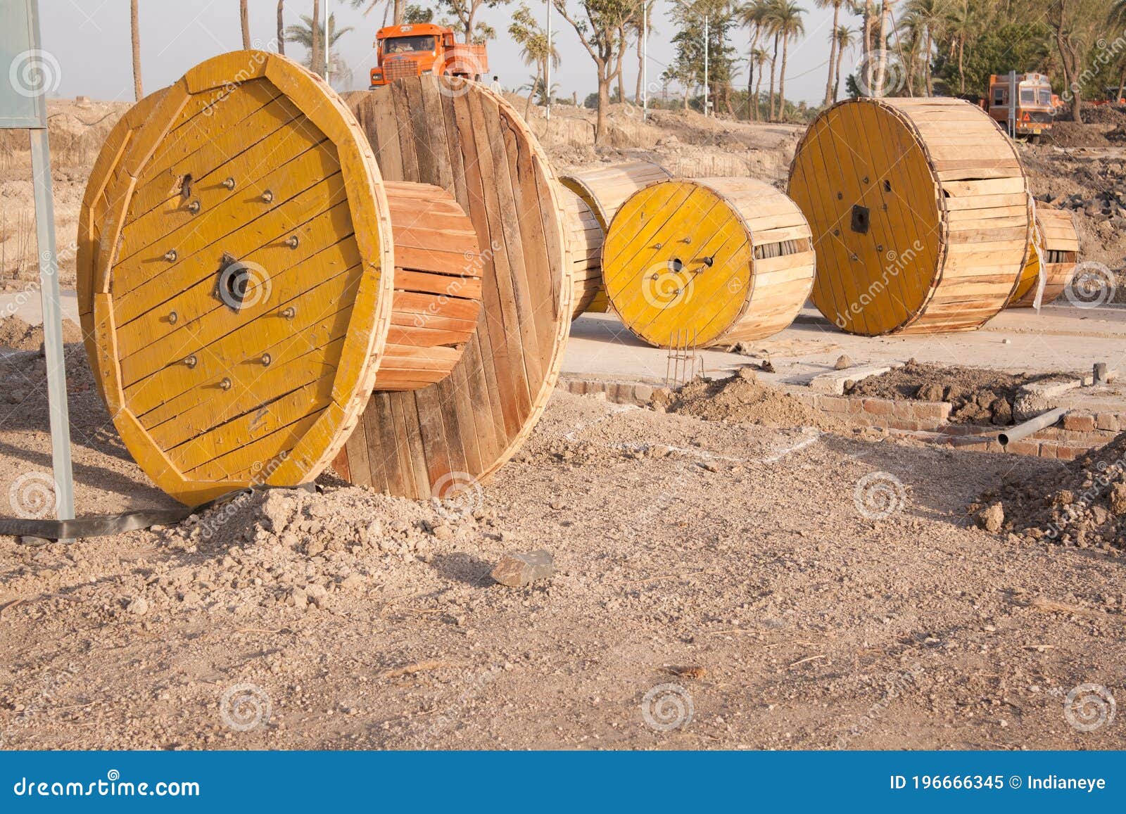 Empty High Power Electric Cable Spool Stock Image - Image of coil ...