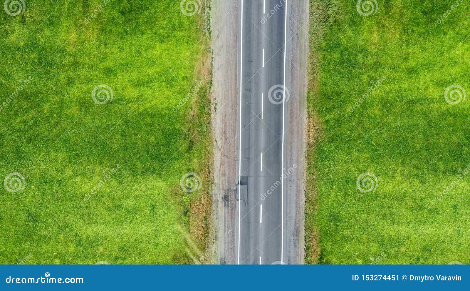 Empty Highway Asphalt Rural Road. Top View Stock Image - Image of ...