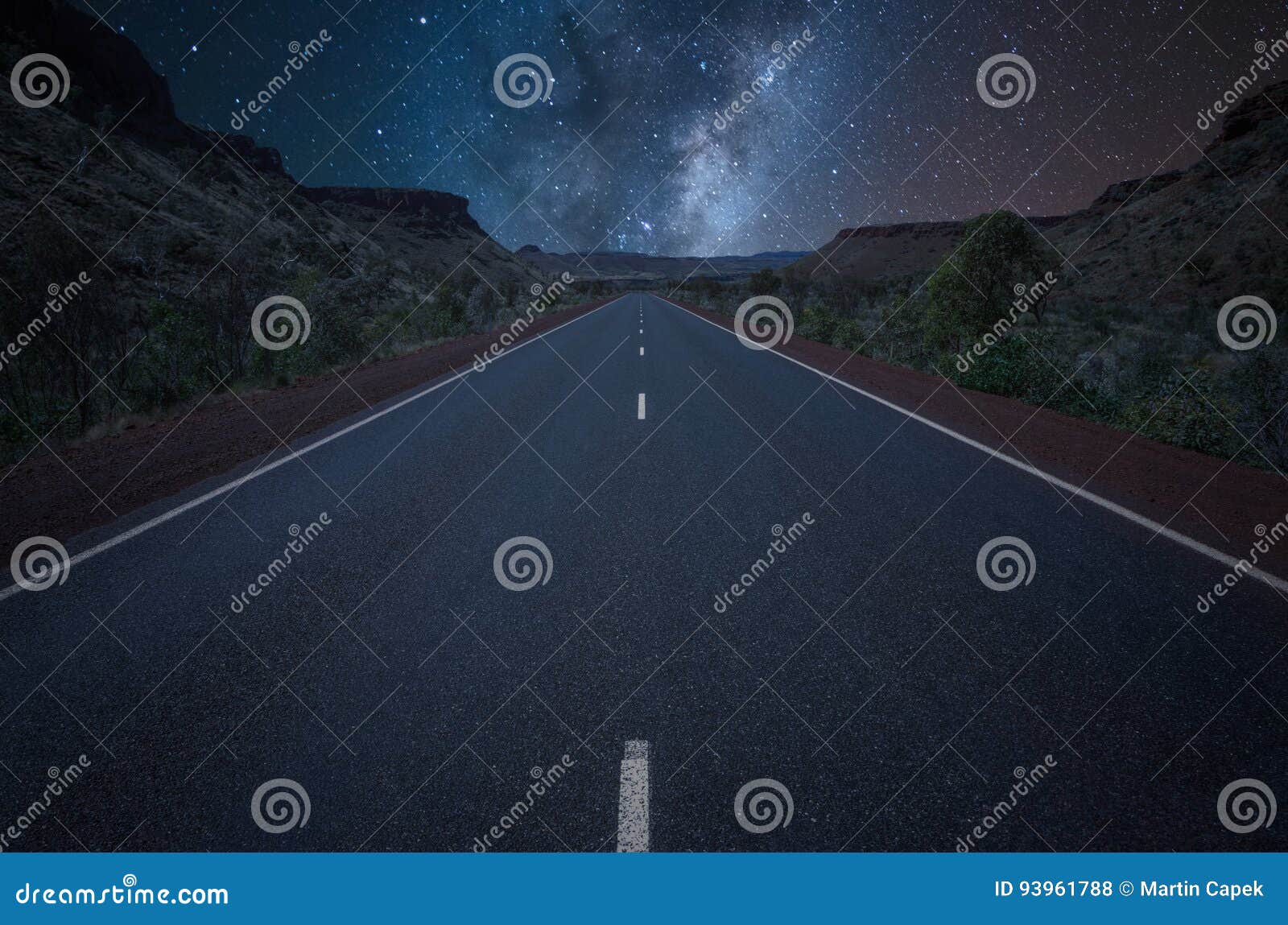 Empty highway at night stock photo. Image of asphalt - 93961788