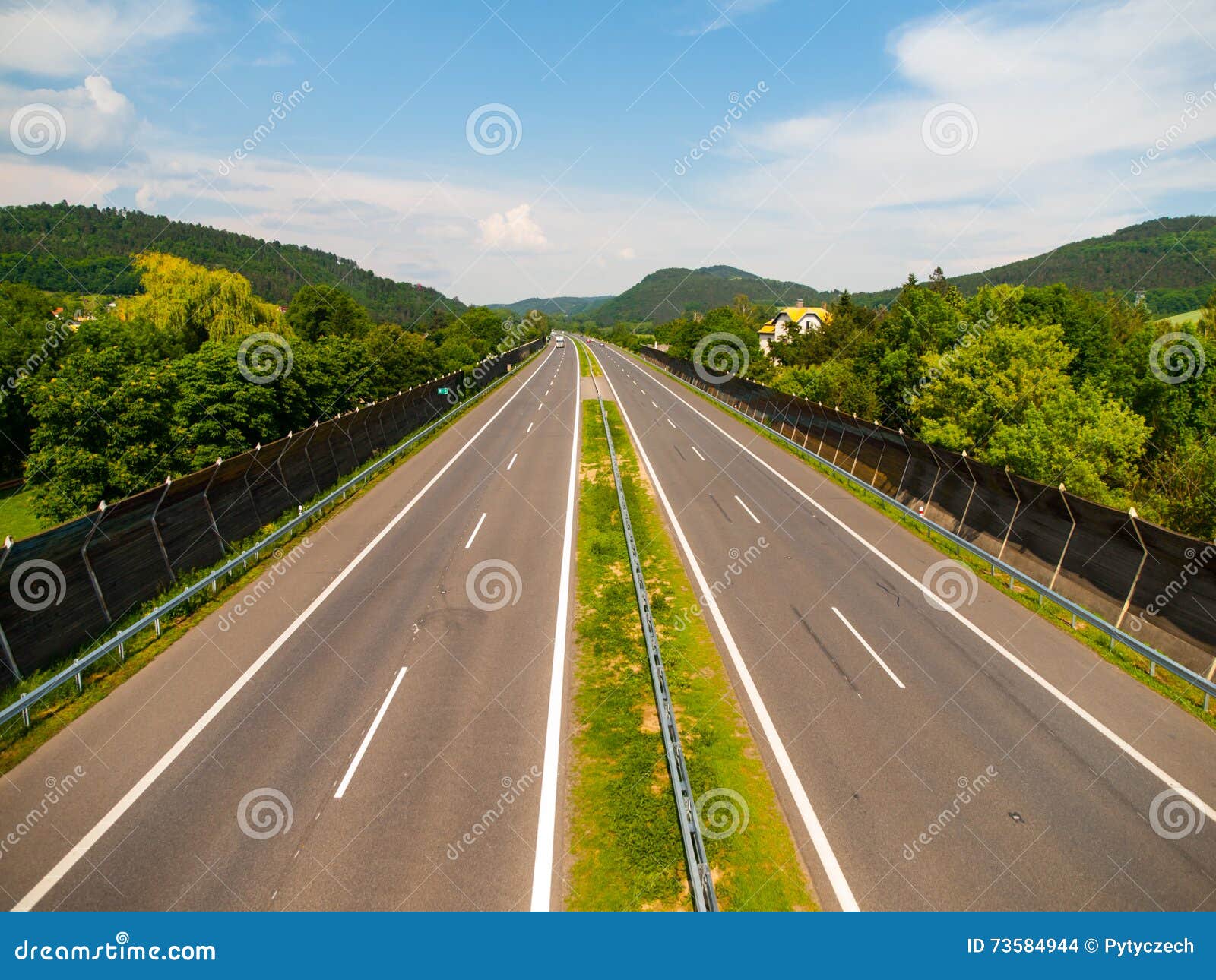 Empty highway on sunny day stock photo. Image of long - 73584944