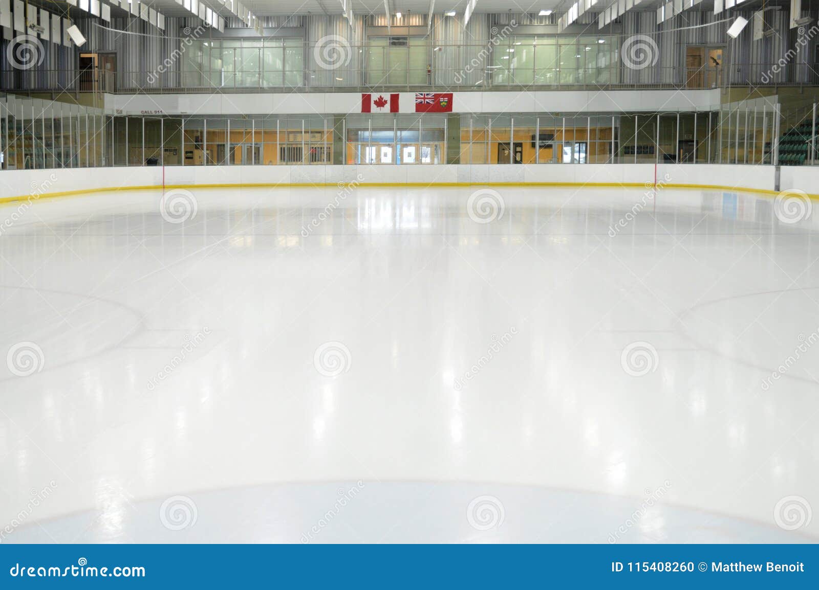 Empty Hockey Rink stock photo. Image of line, frozen - 115408260