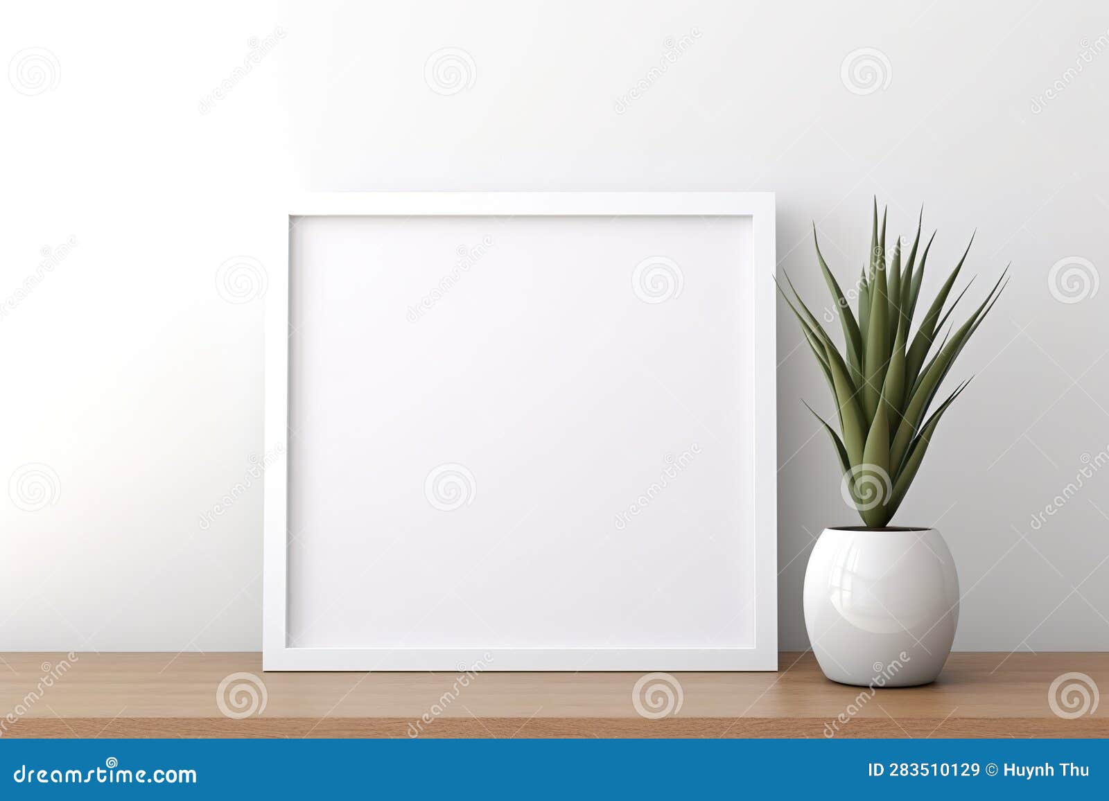 Empty Horizontal Frame Mockup in a Modern Minimalist Interior with ...