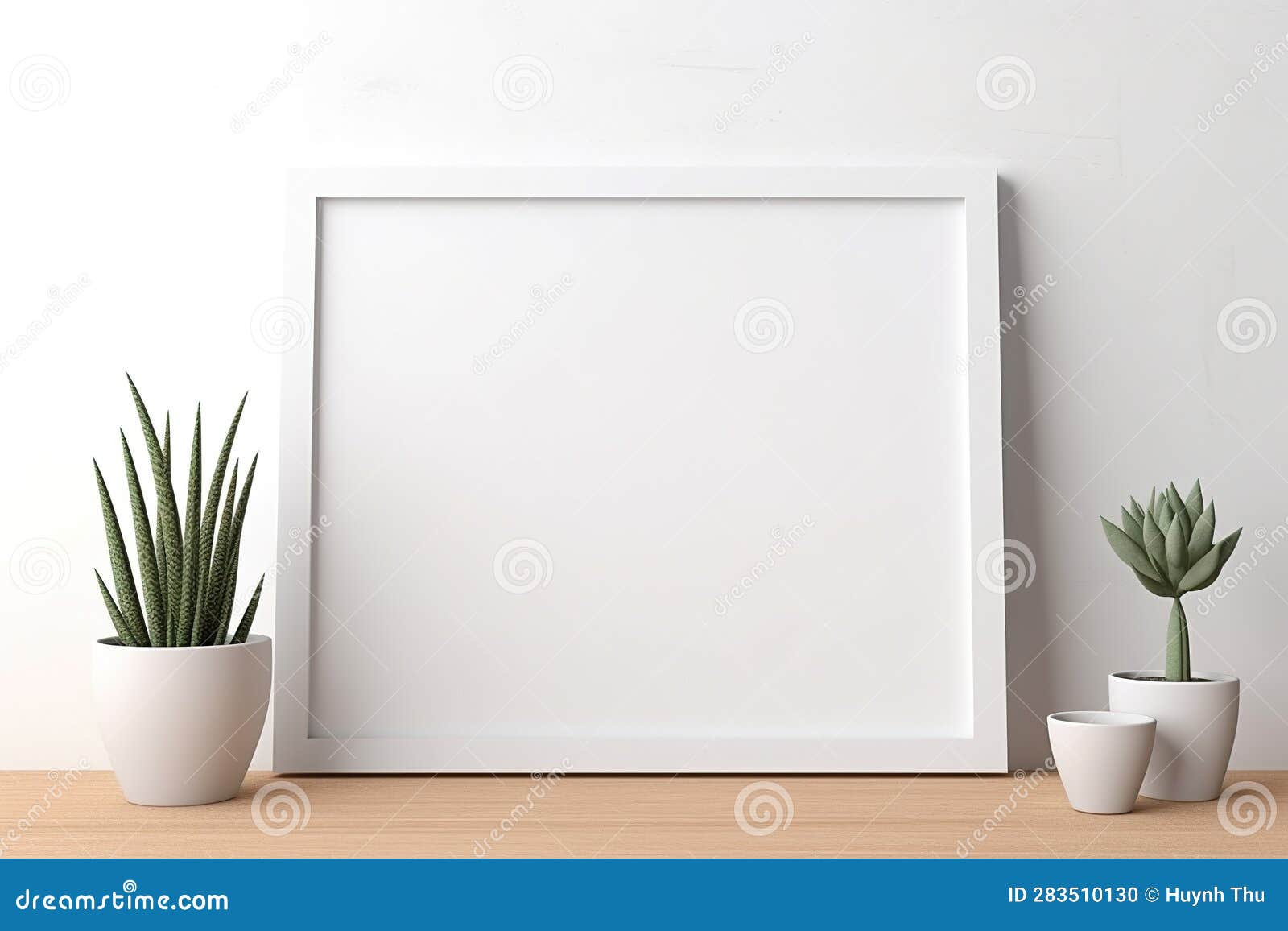 Empty Horizontal Frame Mockup in a Modern Minimalist Interior with ...