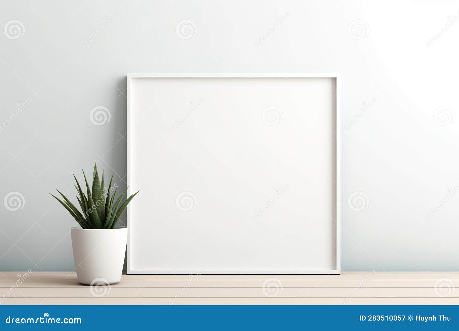 Empty Horizontal Frame Mockup in a Modern Minimalist Interior with ...