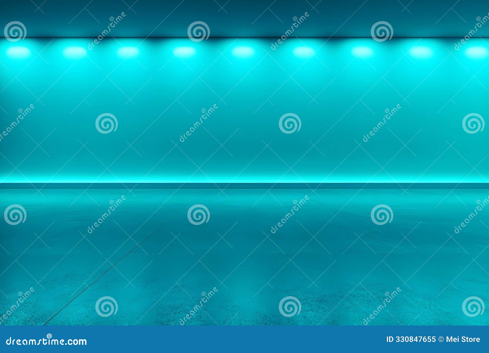 Empty Horizontal Showroom Background with Spotlights Shining on a ...