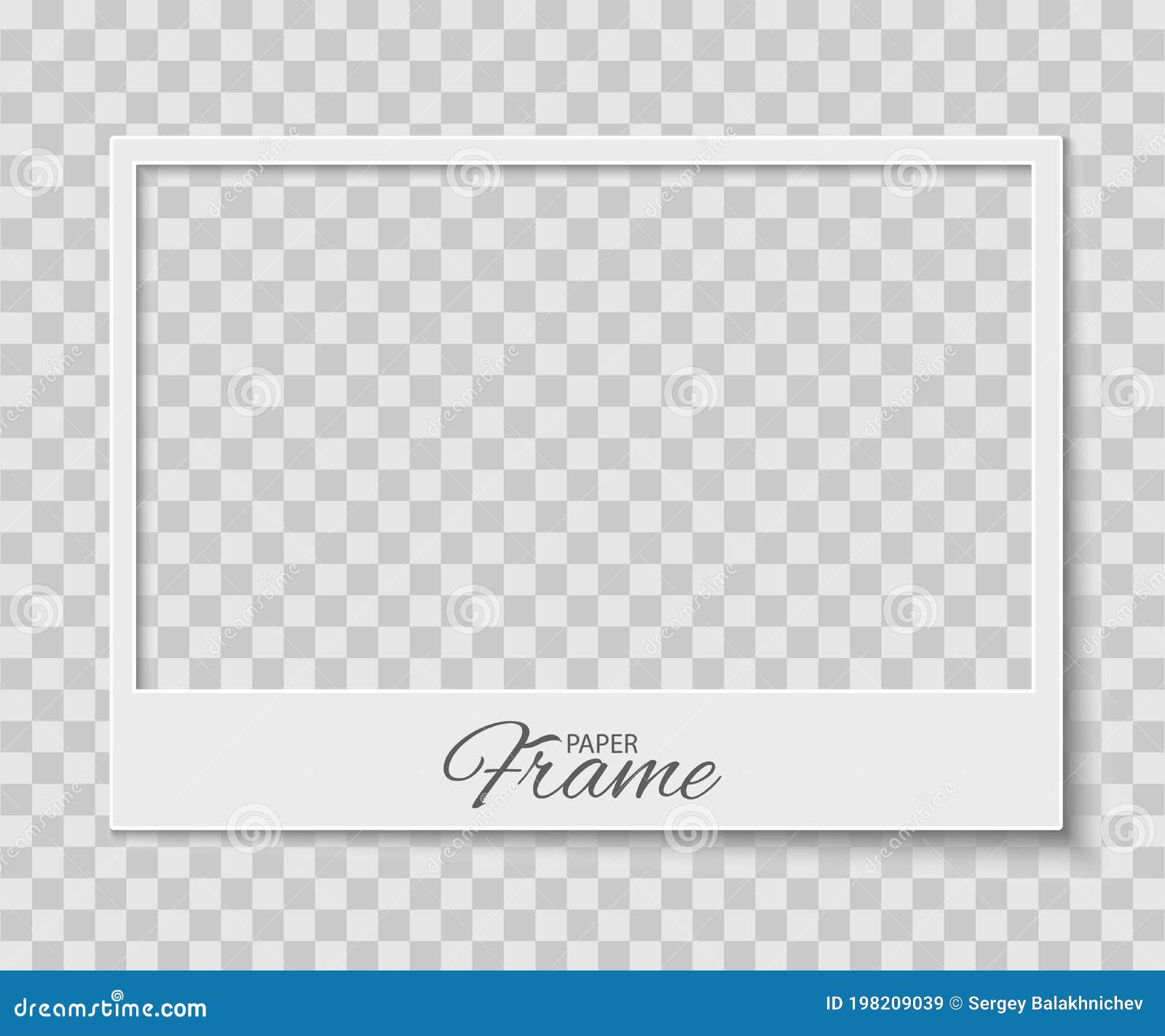 Empty Horizontal White Photo Frame with an Inscription. Vector ...