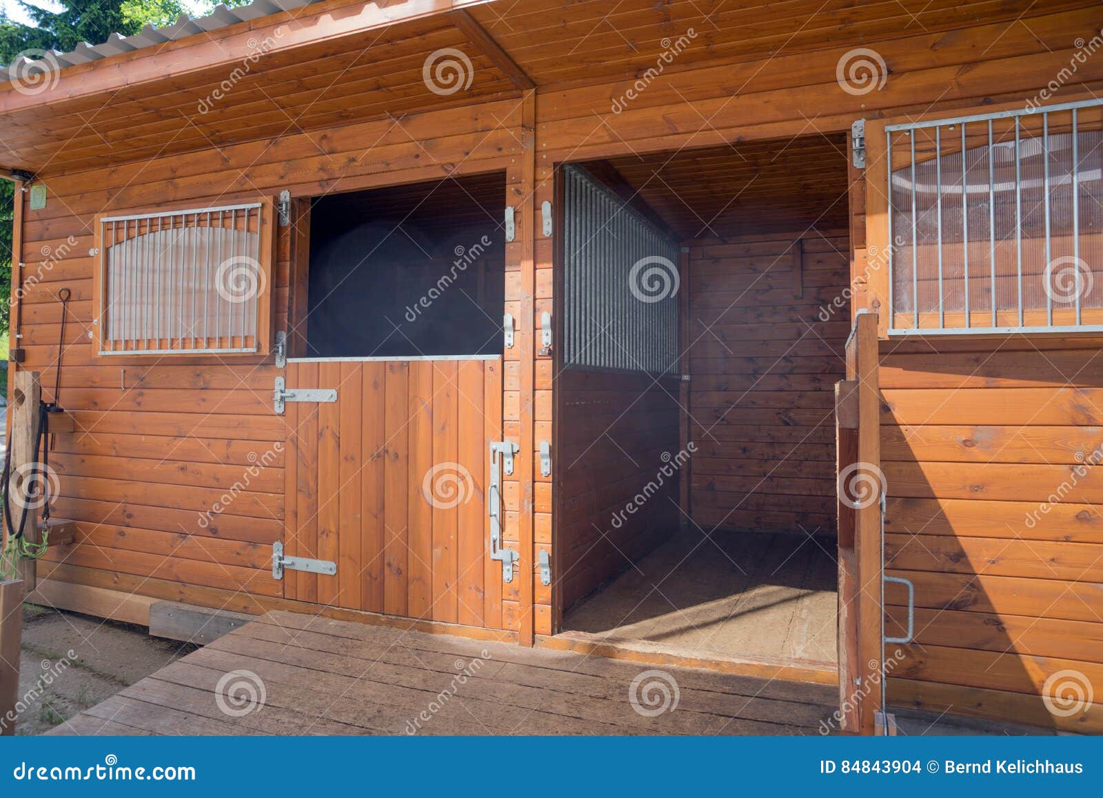 Empty Horse Stable on the Farm Stock Photo - Image of building, hallway ...