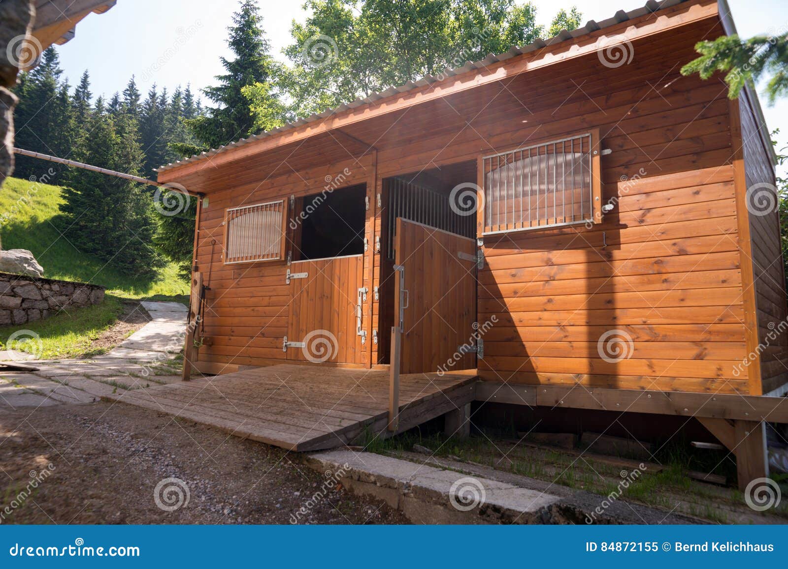 Empty Horse Stable on the Farm Stock Image - Image of house, barn: 84872155