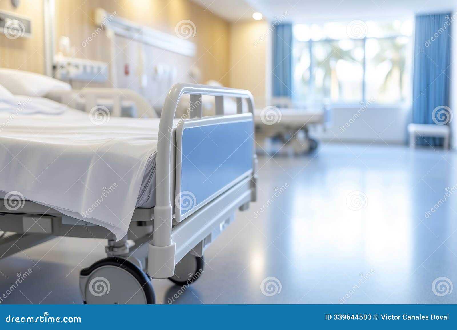Empty Hospital Bed in a Modern Medical Facility Room Stock Image ...