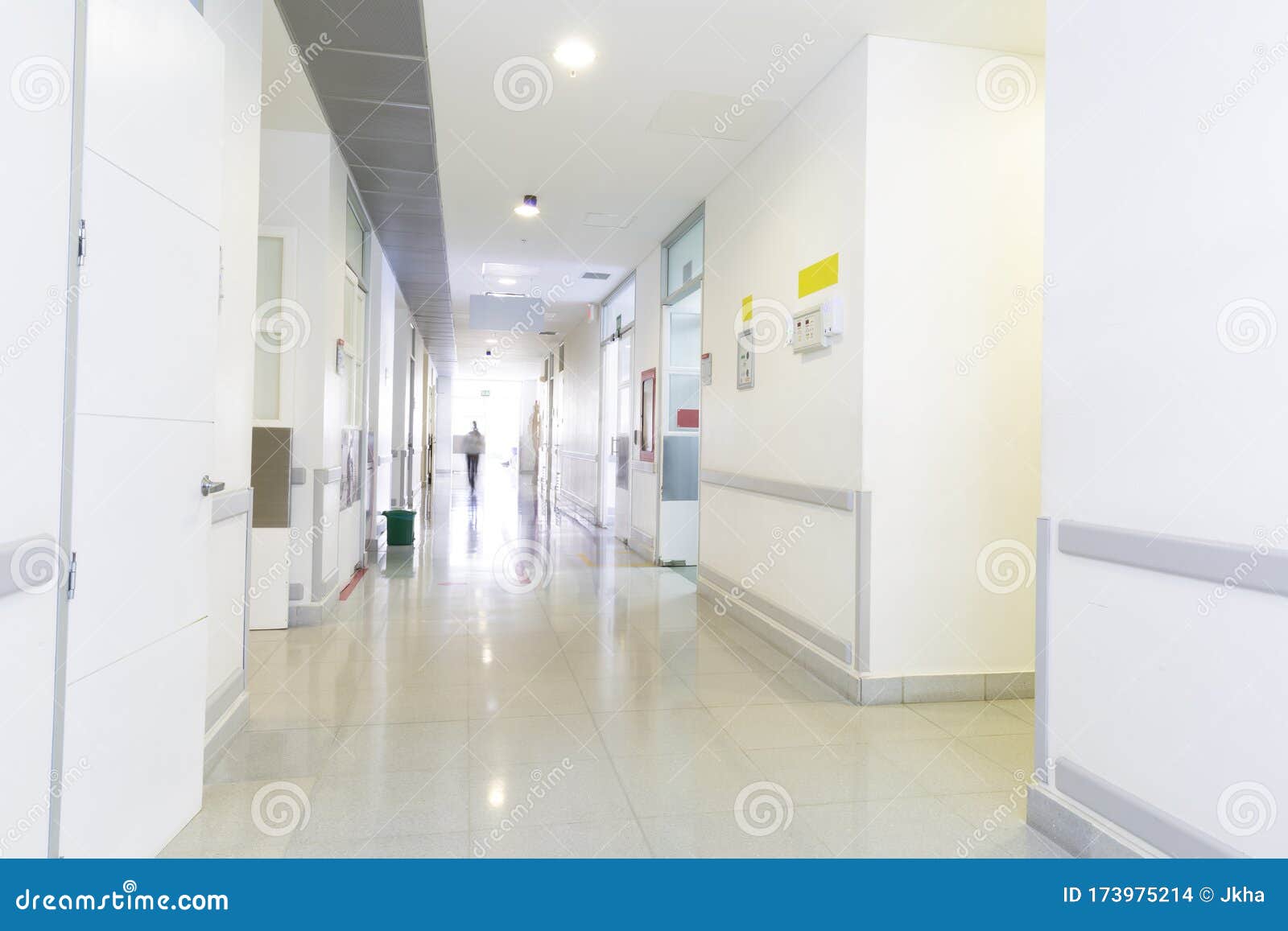 Empty Hospital, Corridor Interior Inside a Modern Hospital Stock Photo ...