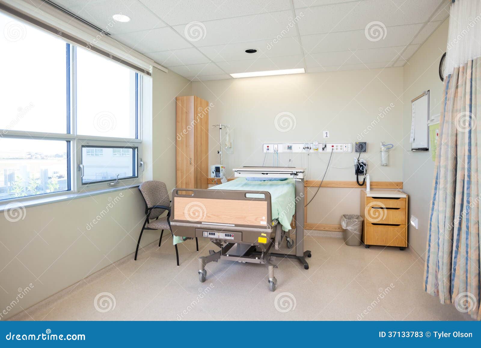 Empty Hospital Room stock image. Image of modern, room - 37133783