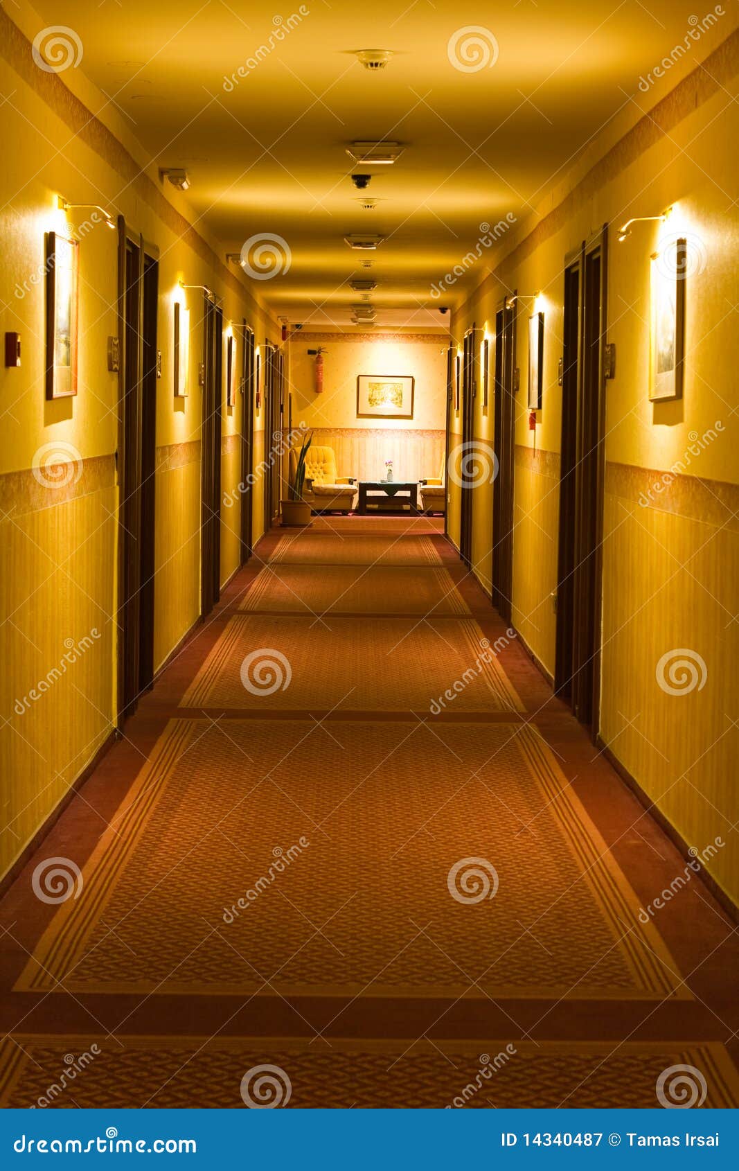 Empty hotel corridor stock image. Image of passage, empty - 14340487