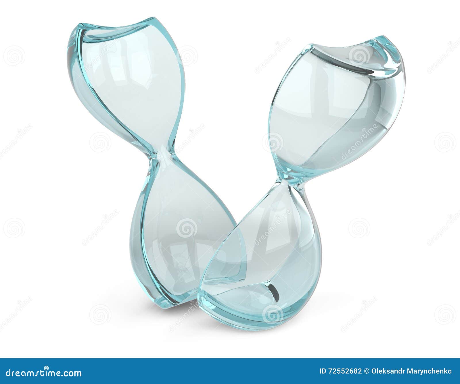 Empty Hourglass Cut Into Two Parts The Concept Of Passing Time Stock Illustration