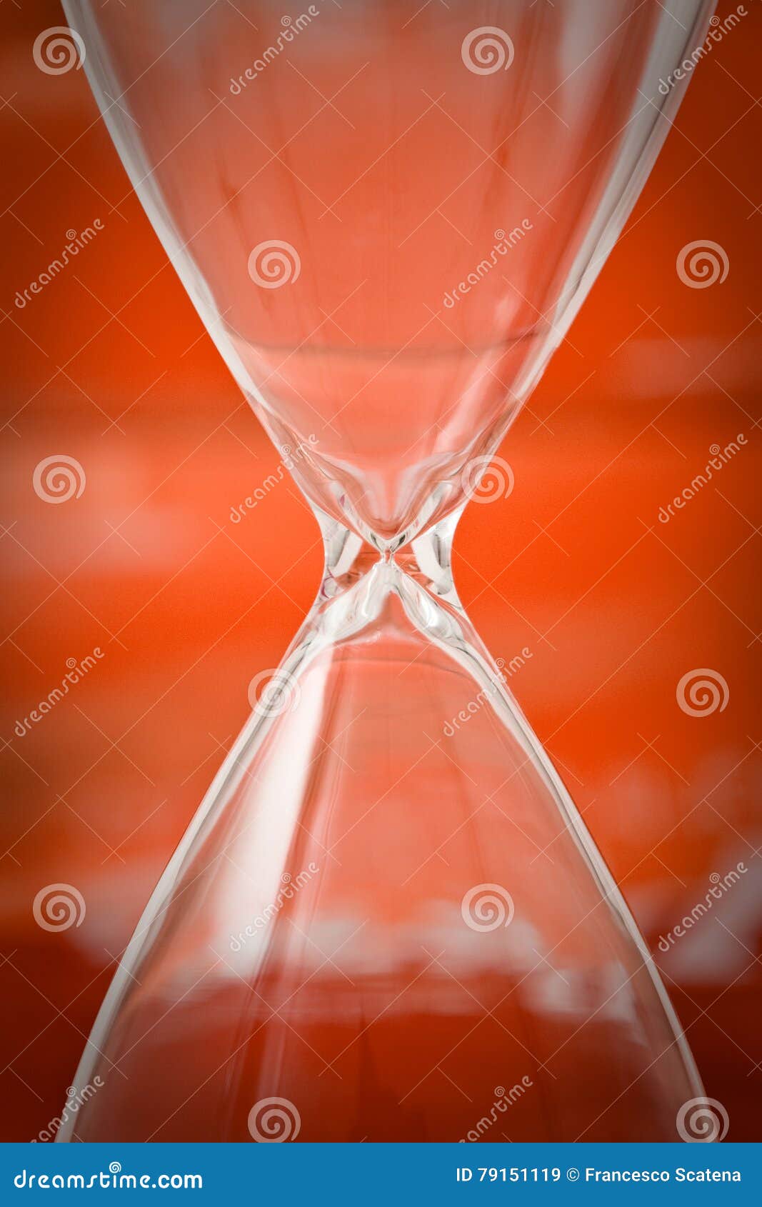 Empty Hourglass on Red Background Stock Image - Image of reflection ...