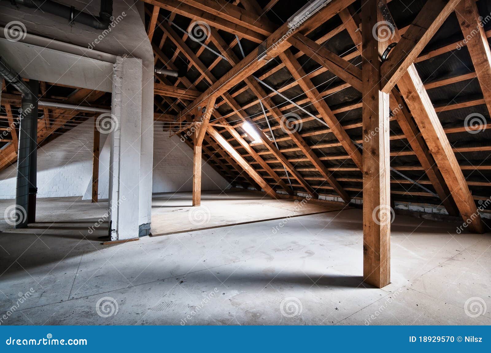 Empty house attic stock photo. Image of loft, roof, vintage - 18929570