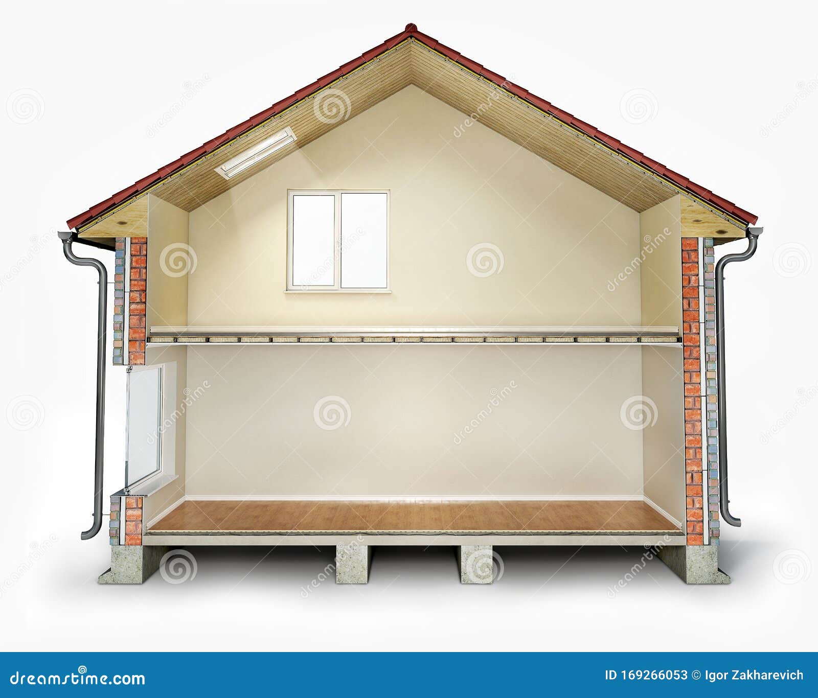Empty house cross section stock illustration. Illustration of dollhouse ...