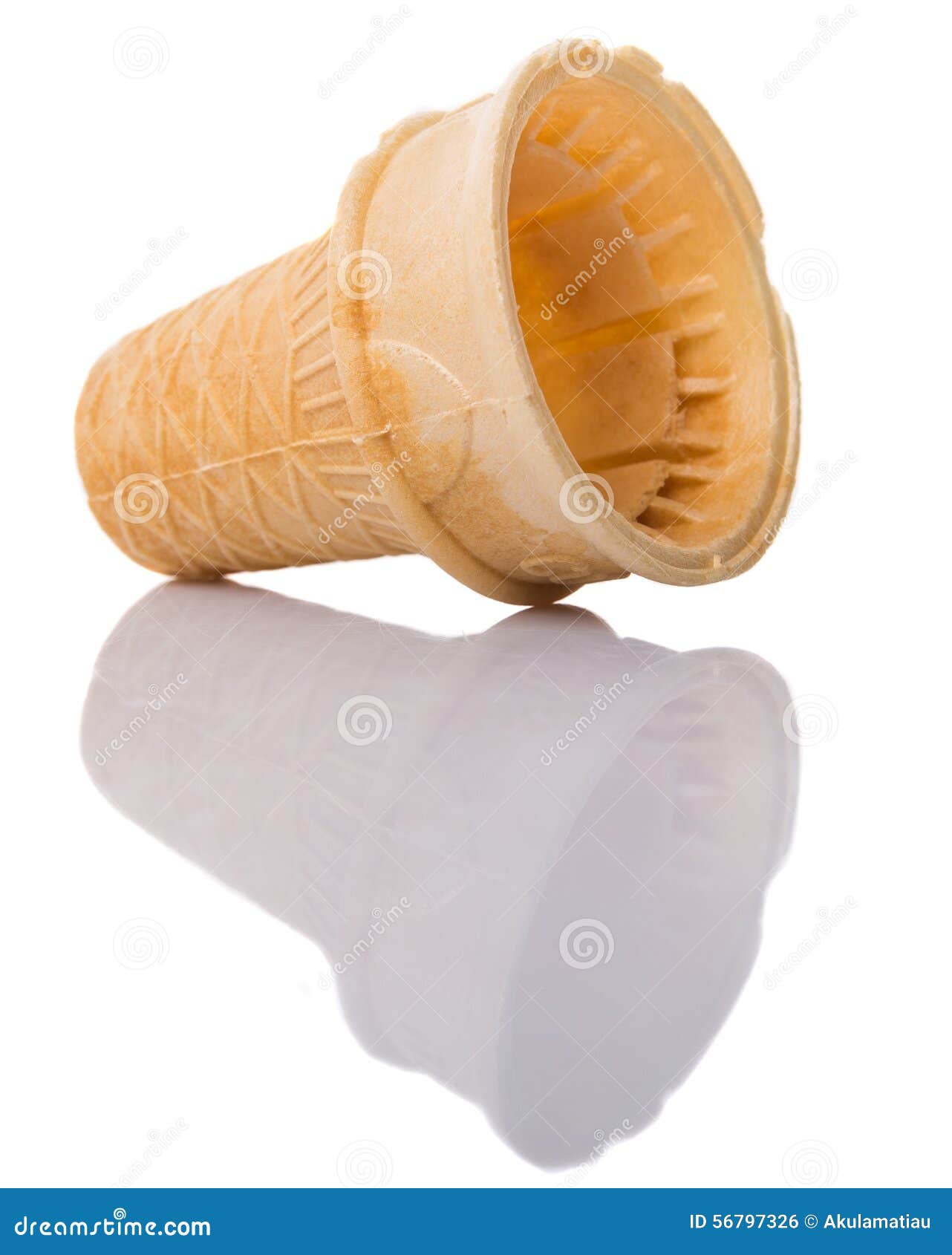 Empty Ice Cream Cone Cup III Stock Photo - Image of sweet, brown: 56797326