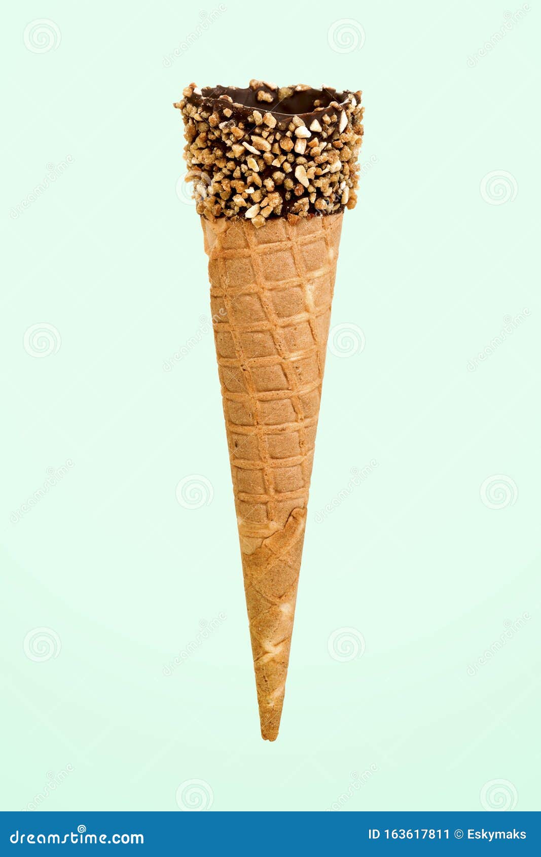 Empty ice cream cone stock image. Image of gelato, space - 163617811