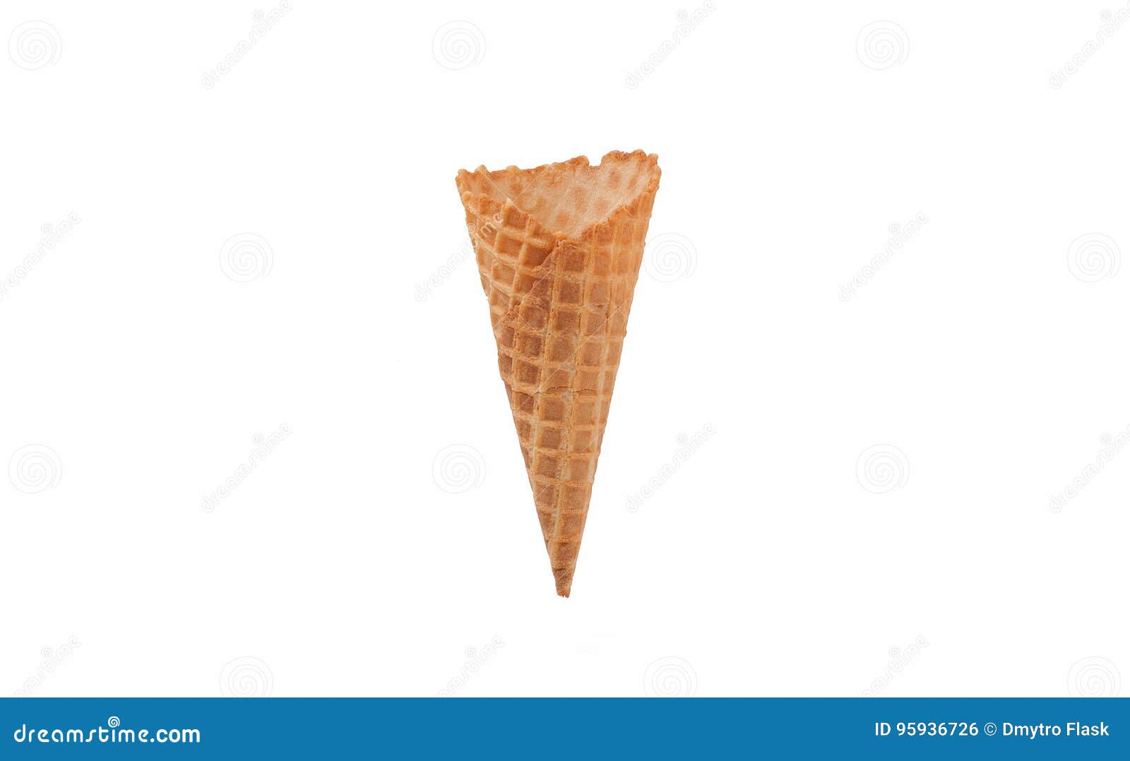 Empty Ice Cream Cone on White Background Stock Photo - Image of ...