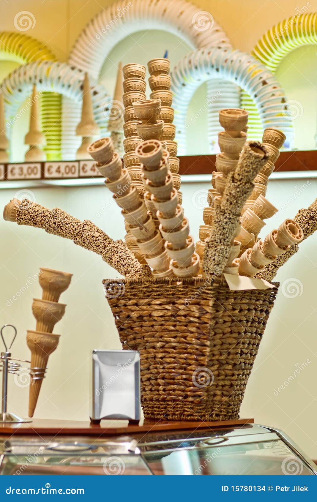 Empty ice cream cones stock photo. Image of cones, dessert - 15780134