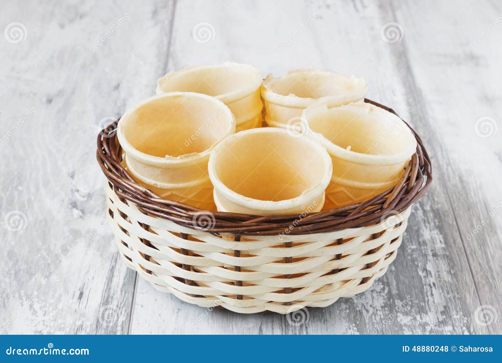 Empty ice cream cones stock photo. Image of empty, baking - 48880248