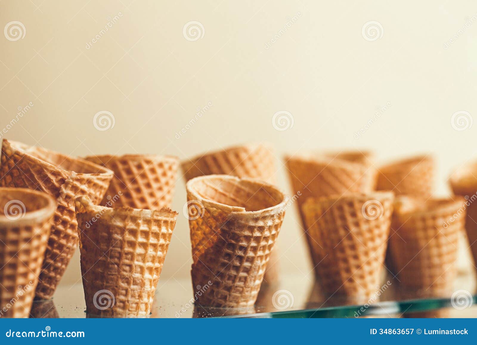 Empty Ice-Cream Cones stock image. Image of sweet, copy - 34863657