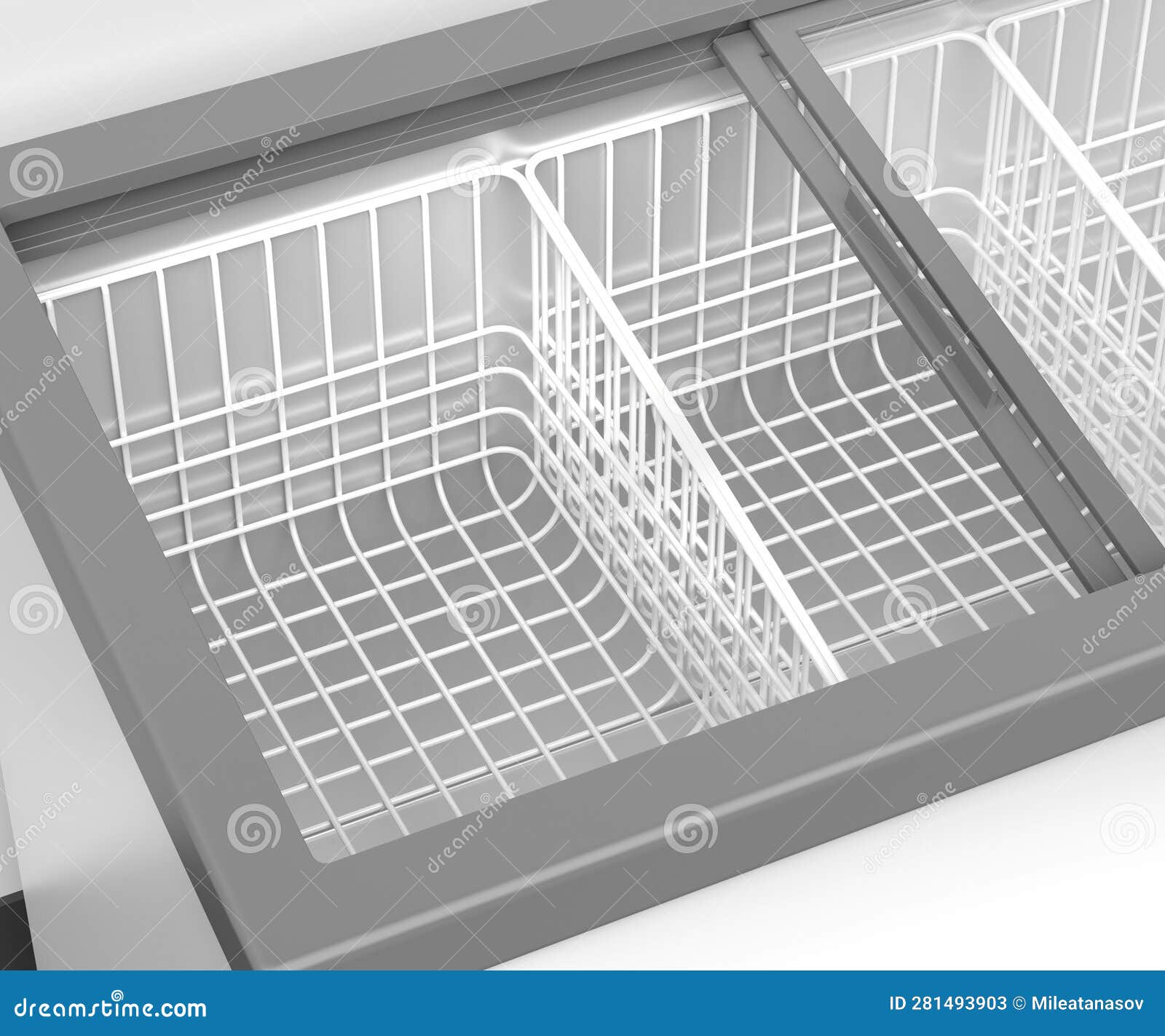 Empty ice cream freezer stock illustration. Illustration of cooler ...