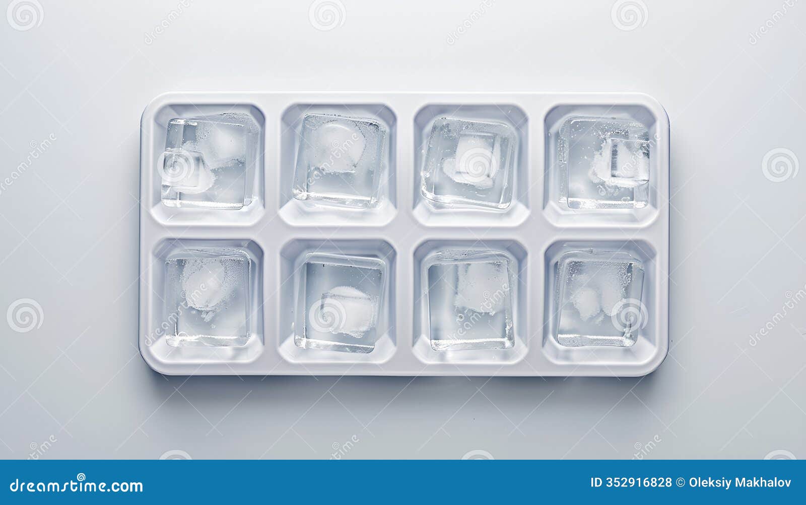 Empty Ice Cube Tray on White Background, Top View Stock Photo - Image ...