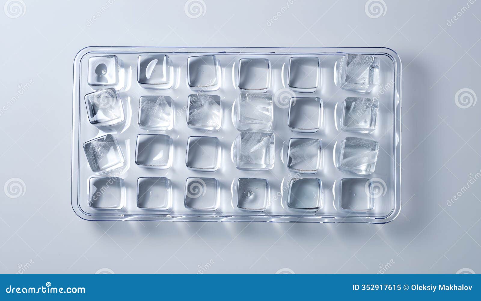 Empty Ice Cube Tray on White Background, Top View Stock Image - Image ...
