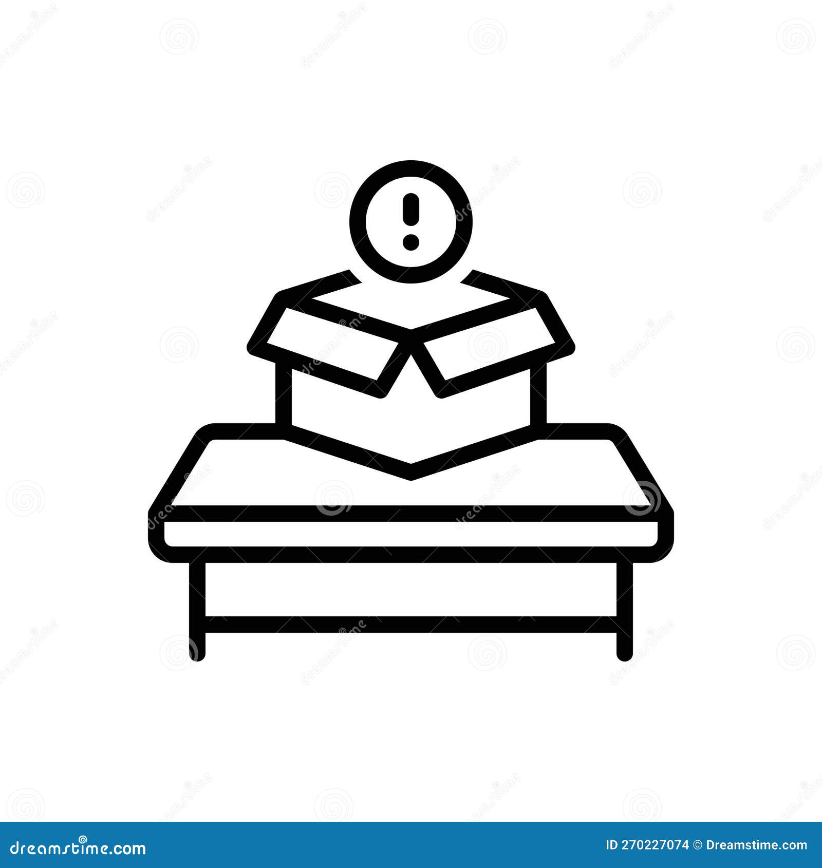 Black Line Icon for Empty, Blank and Exclamation Stock Vector ...