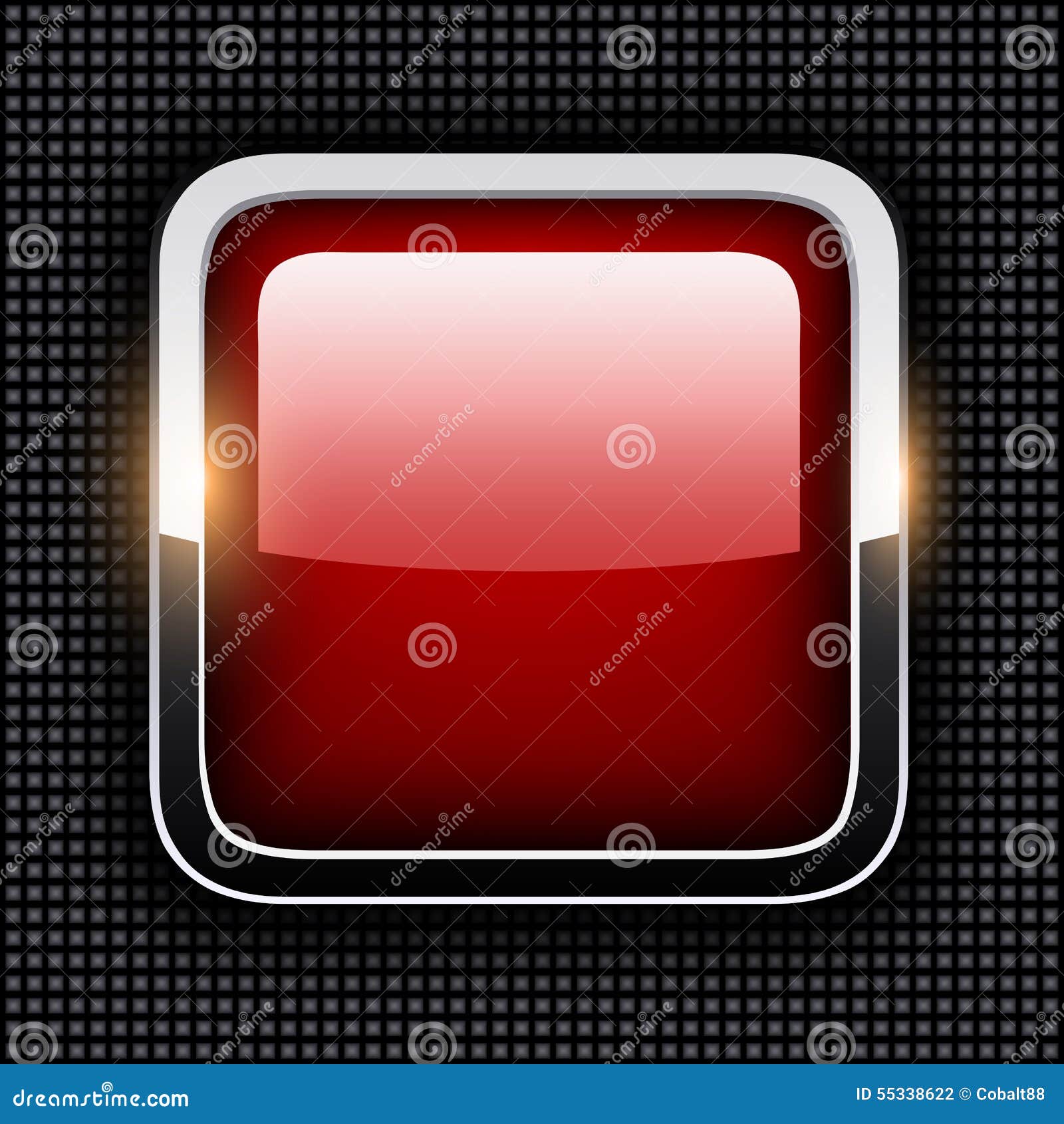 Empty Icon with Chrome Metal Frame Stock Vector - Illustration of glass, clear: 55338622