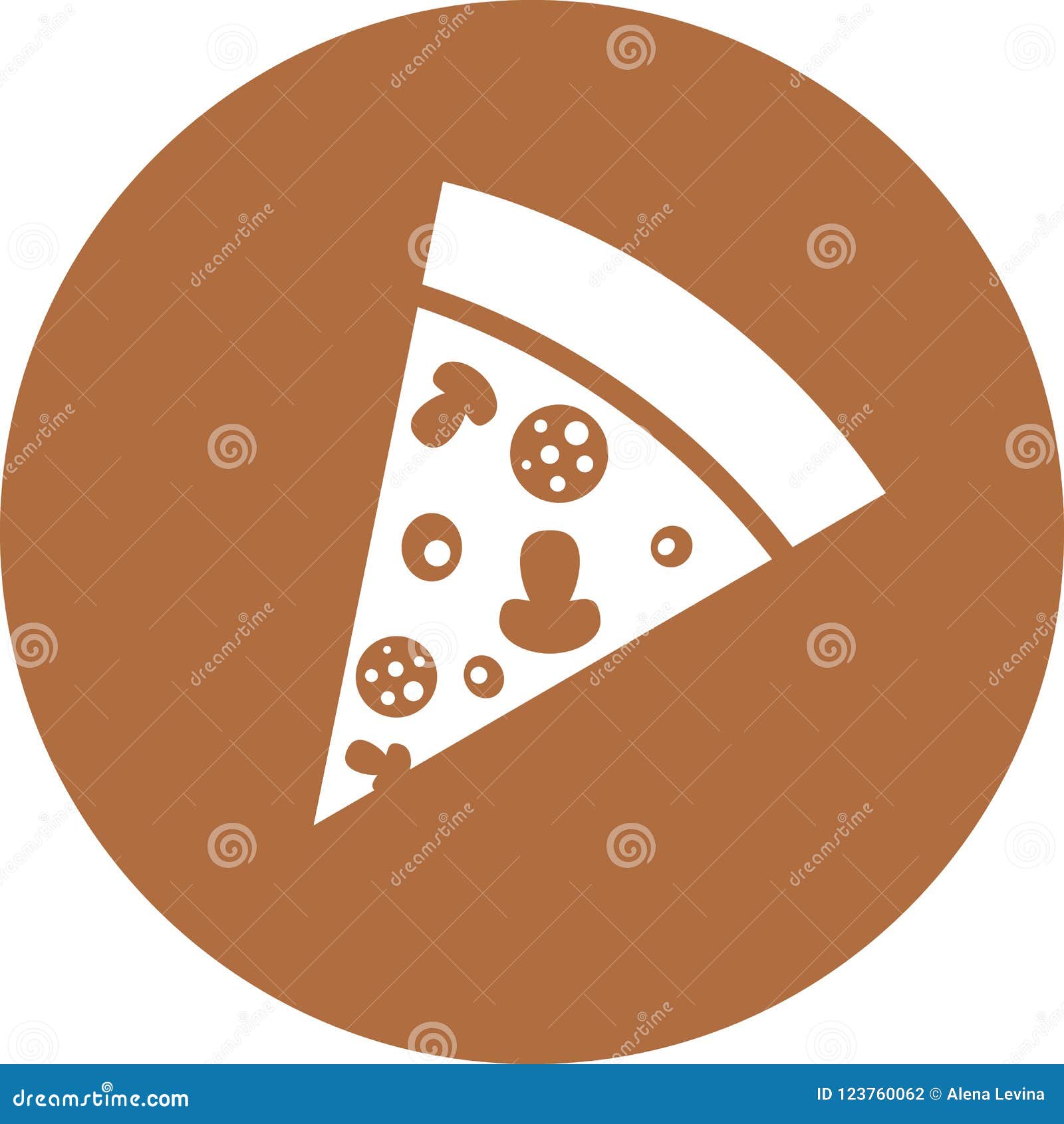 Empty Icon of a Slice of Pizza. Food Icon Stock Vector - Illustration ...